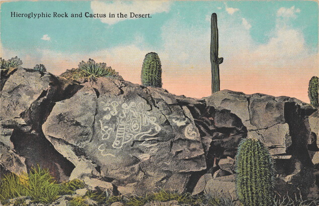 Hieroglyphic Rock and Cactus in the Desert | Amon Carter Museum of ...