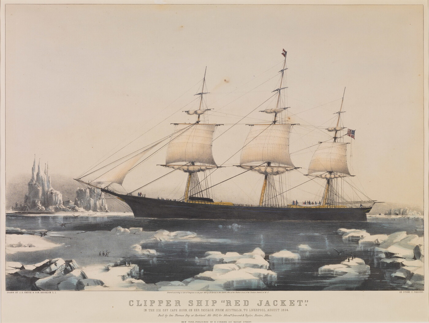 Clipper Ship "Red Jacket." In The Ice off Cape Horn, on Her Passage ...