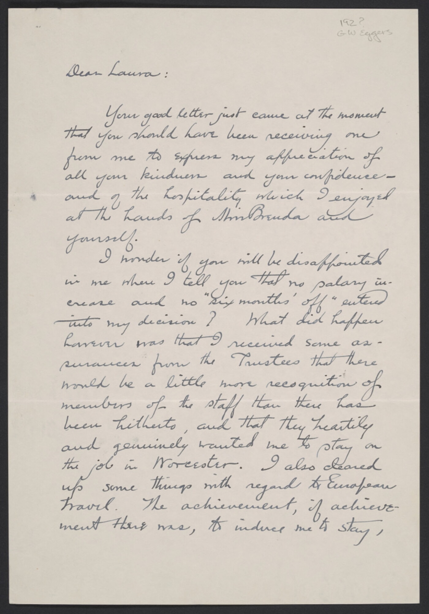George William Eggers to Laura Gilpin. [1920]. | Amon Carter Museum of ...