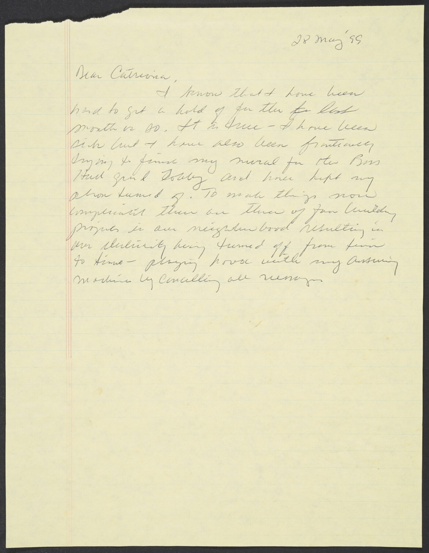 Draft Letter to Catriona. May 28, 1999. | Amon Carter Museum of ...