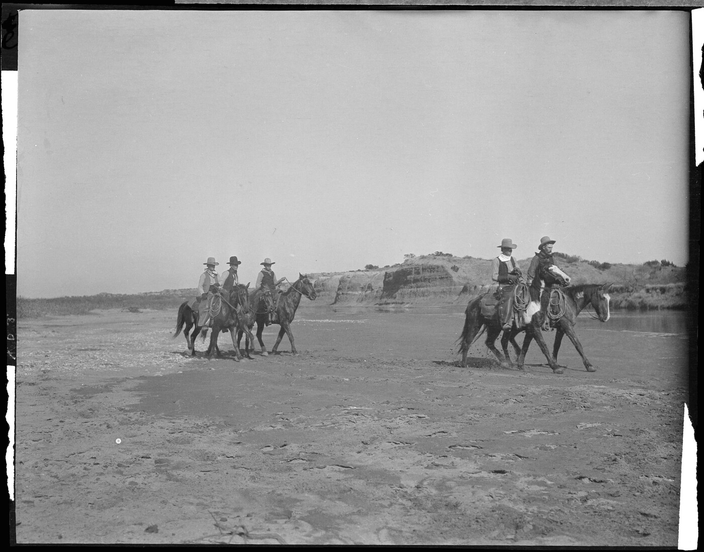 Turkey Track cowboys crossing the Wichita River [with Ed Bomar on ...