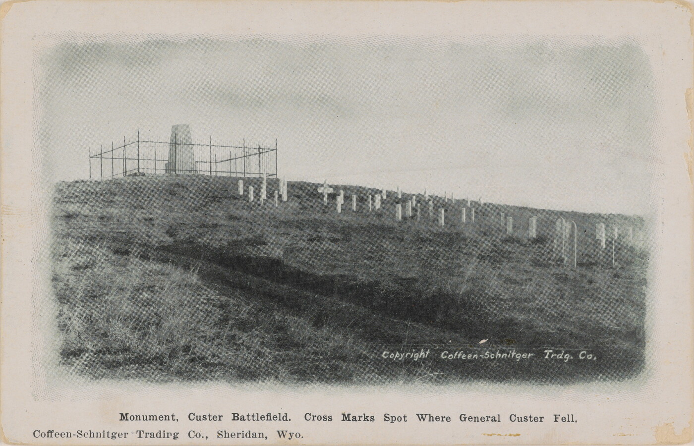 Monument, Custer Battlefield, Cross Marks Spot Where General Custer ...