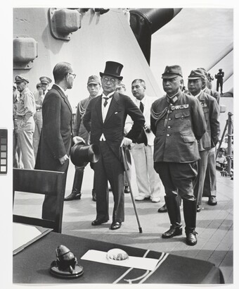 Mamoru Shigemitsu and General Yoshijiro Umezu Stand Ready To Sign the ...