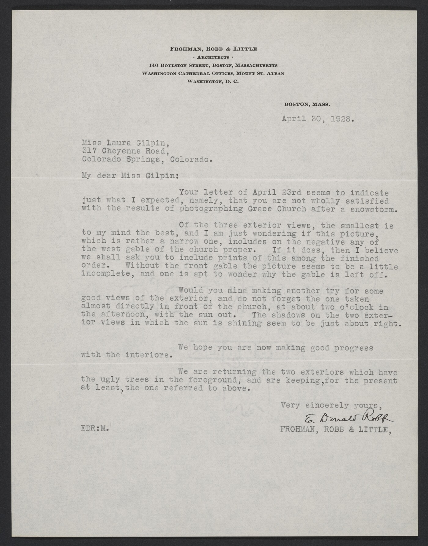E. Donald Robb, Frohman, Robb, & Little Architects, Boston ...