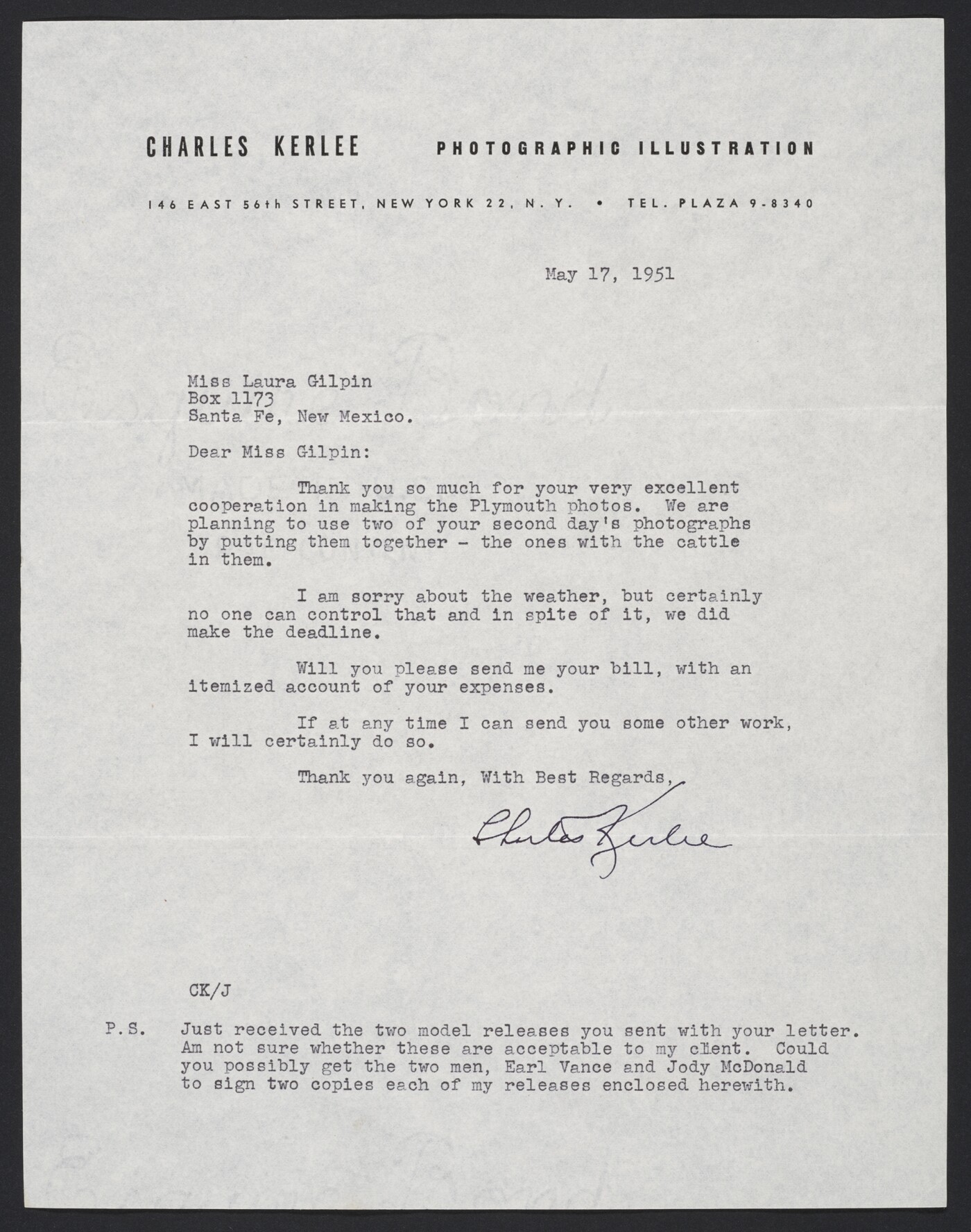 Charles Kerlee, Photographic Illustration, New York, New York, to Laura ...