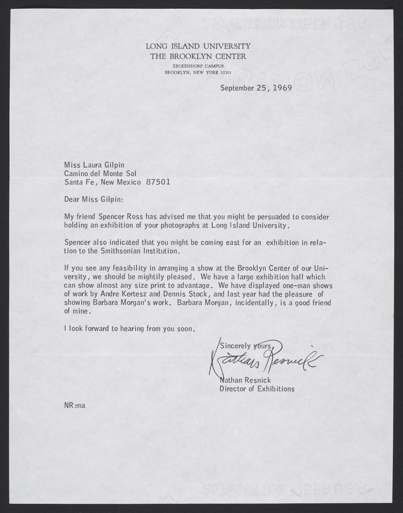 Nathan Resnick, Director of Exhibitions, Long Island University ...