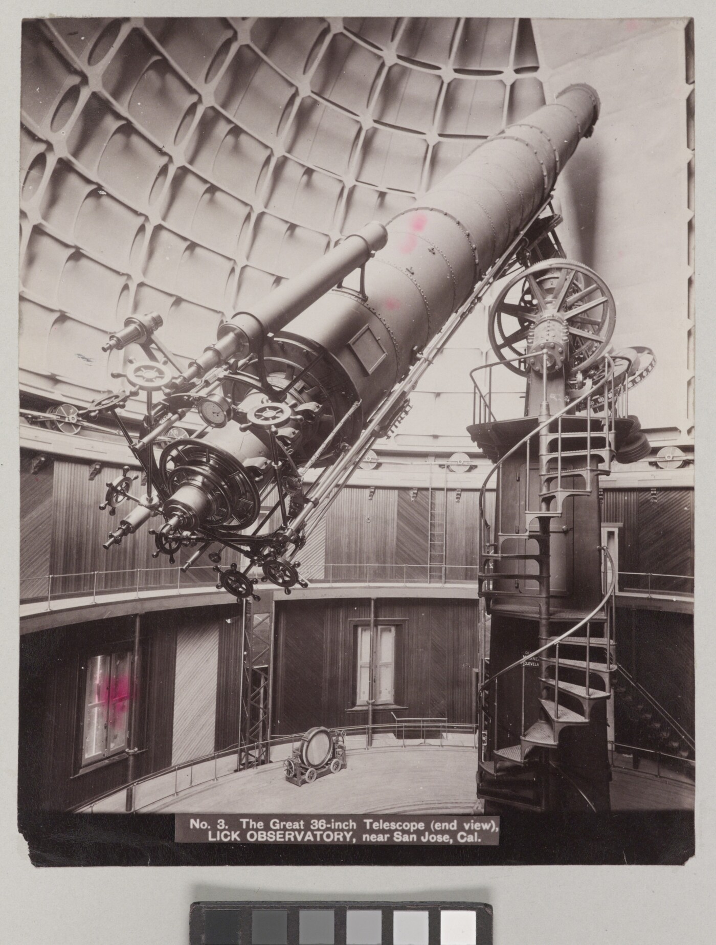 The Great 36-inch Telescope (end view) Lick Observatory, near San Jose ...