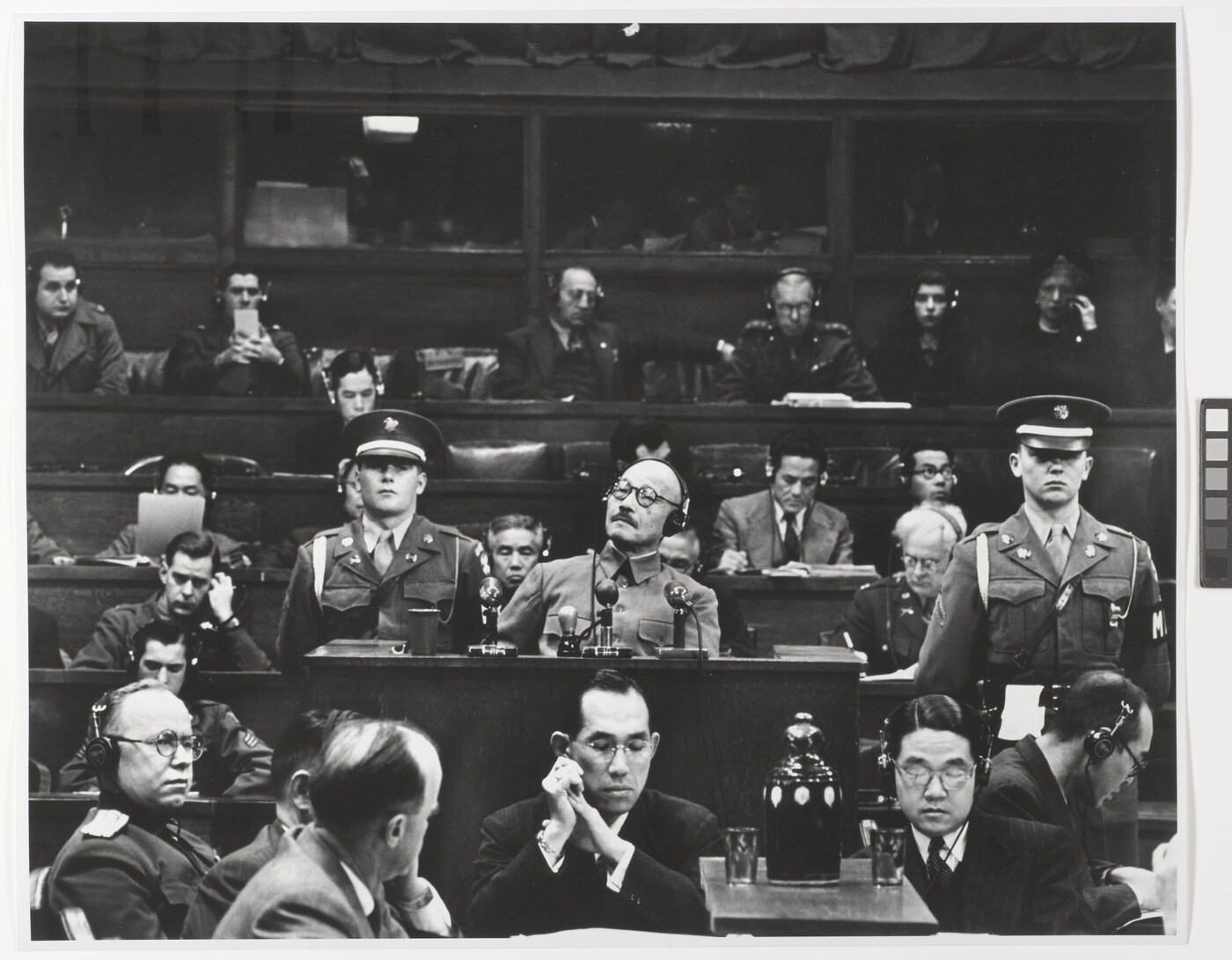 General Tojo Listens to Testimony during His Trial for War Crimes ...