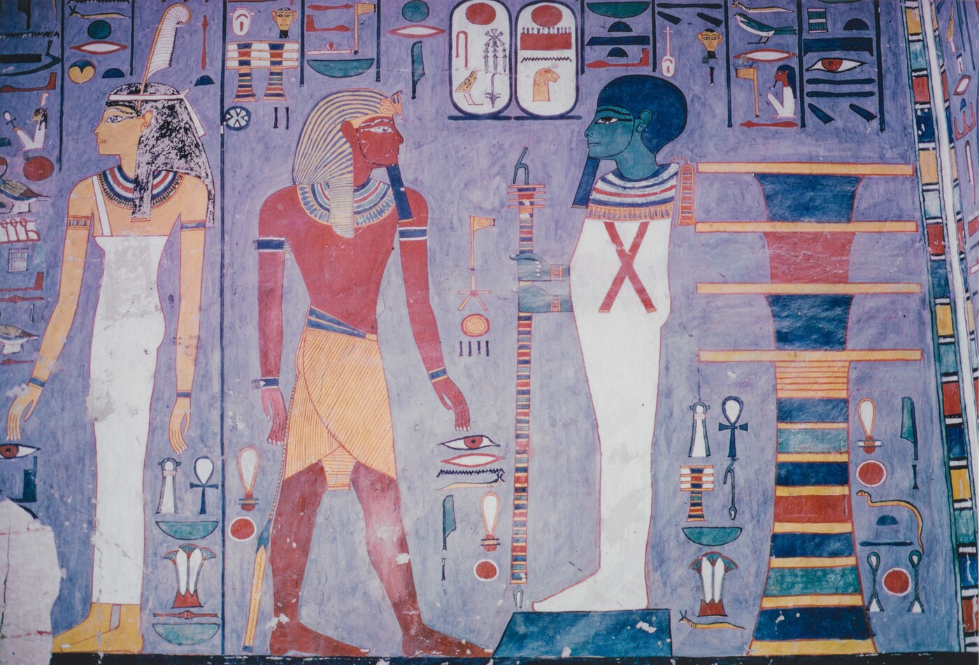 Tomb 16, Area C, Wall 2, Pharaoh Ramesses I Before Ptah, Tomb of ...