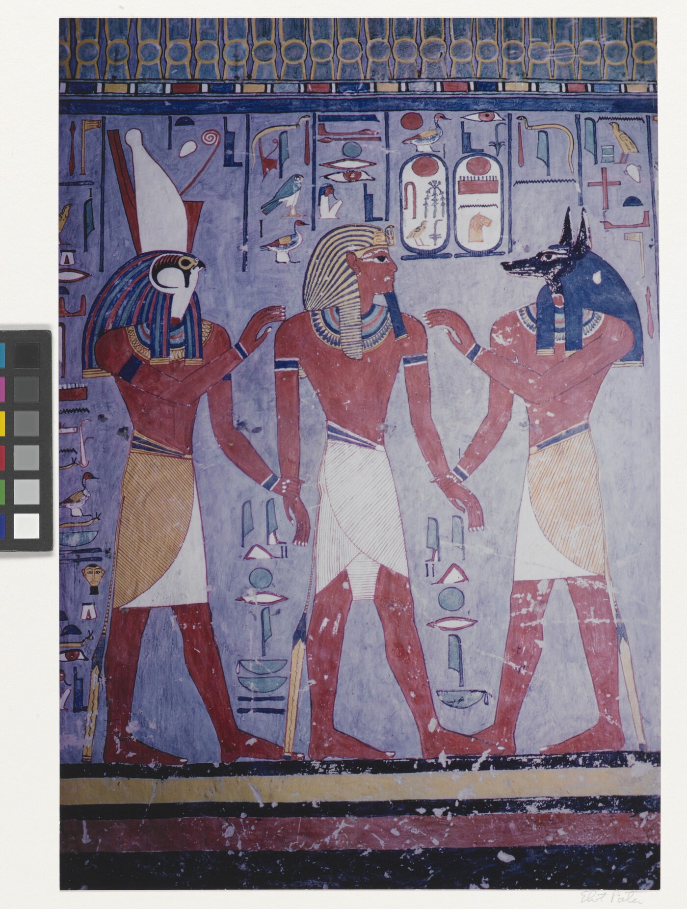Tomb 16, Area C, Wall 5, Pharaoh Ramesses I Guided by Anubis (Right ...